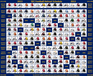 2013 SEC Football Helmet Schedule - SEC12.com - SEC Football